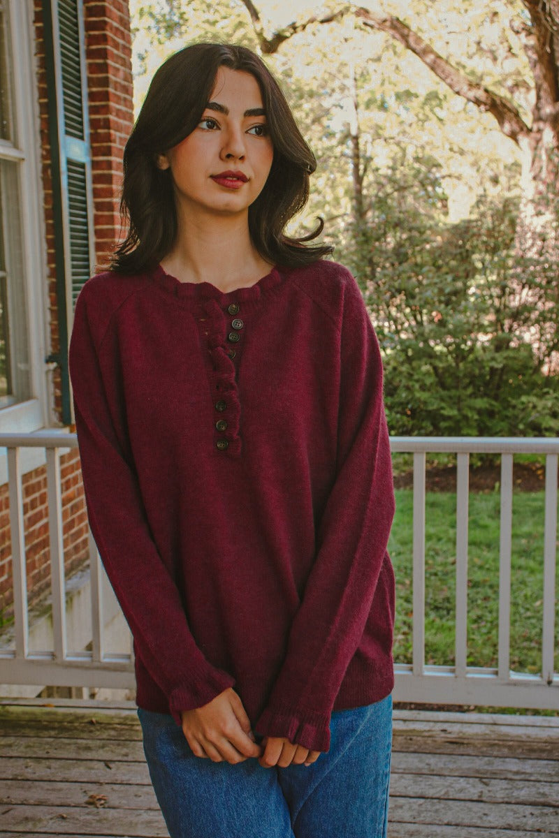 Chelsea Sweater Wine Red – shorelo